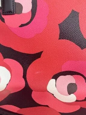 kate spade | Bags | Kate Spade Red And Pink Floral Leather Tote | Poshmark